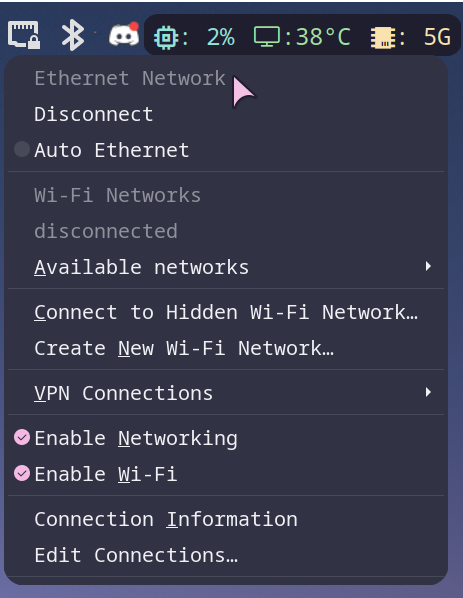 No dropdown menus for nm-applet --indicator inside status.notifier widget · Issue #148 ...