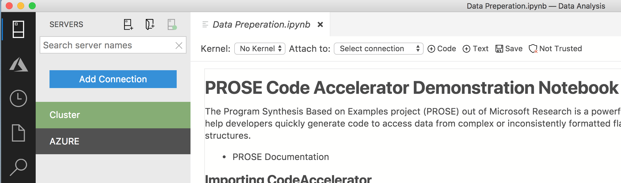 Notebook - when an existing notebook is open with no Notebook dependencies installed, Attach to ...
