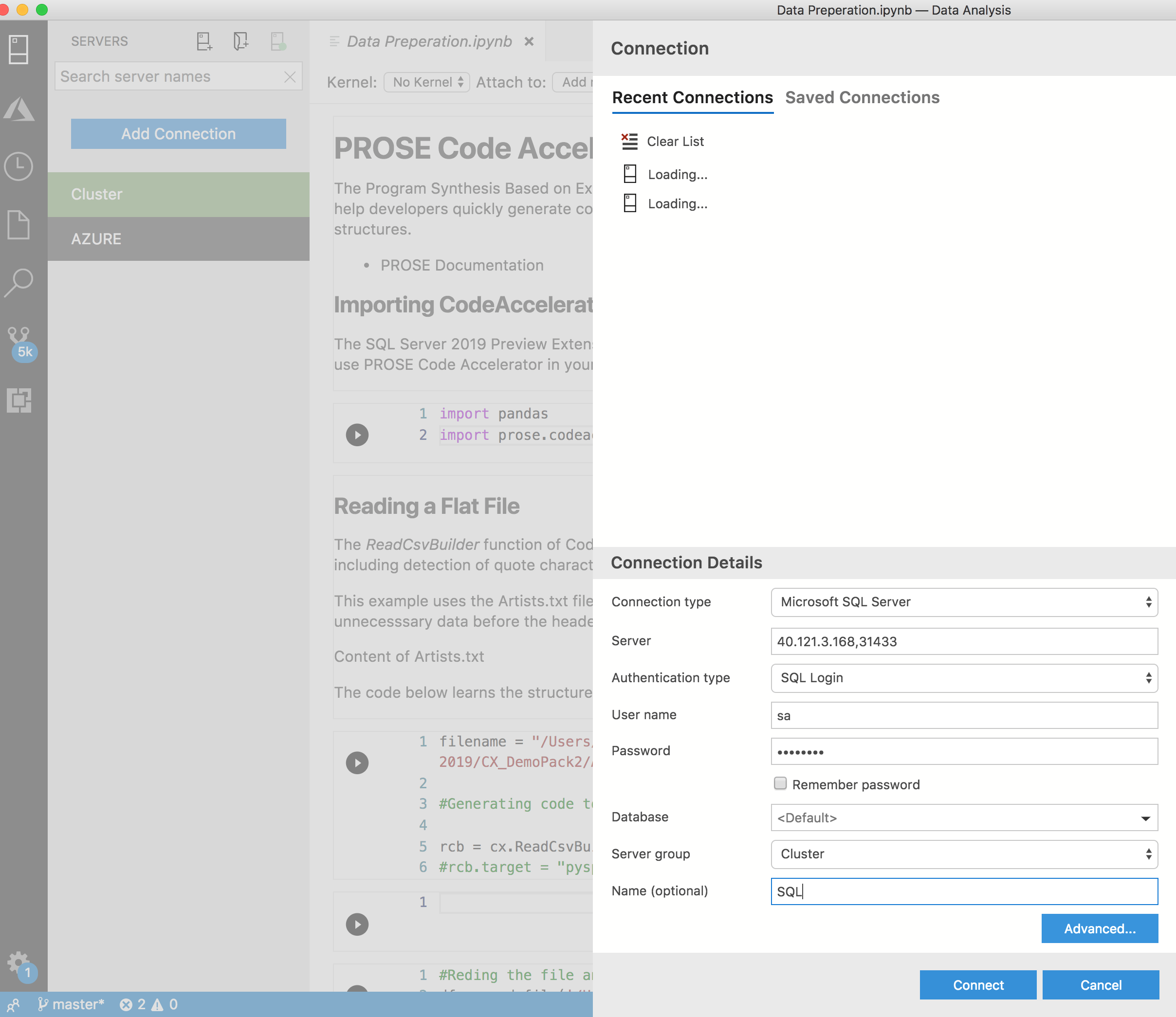 Notebook - when an existing notebook is open with no Notebook dependencies installed, Attach to ...