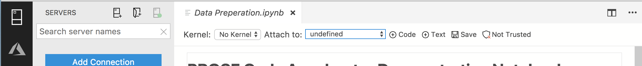 Notebook - when an existing notebook is open with no Notebook dependencies installed, Attach to ...