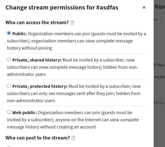Fix Stream Settings Radio Input Vertical Alignment · Issue 20347 · Zulip Zulip · Github