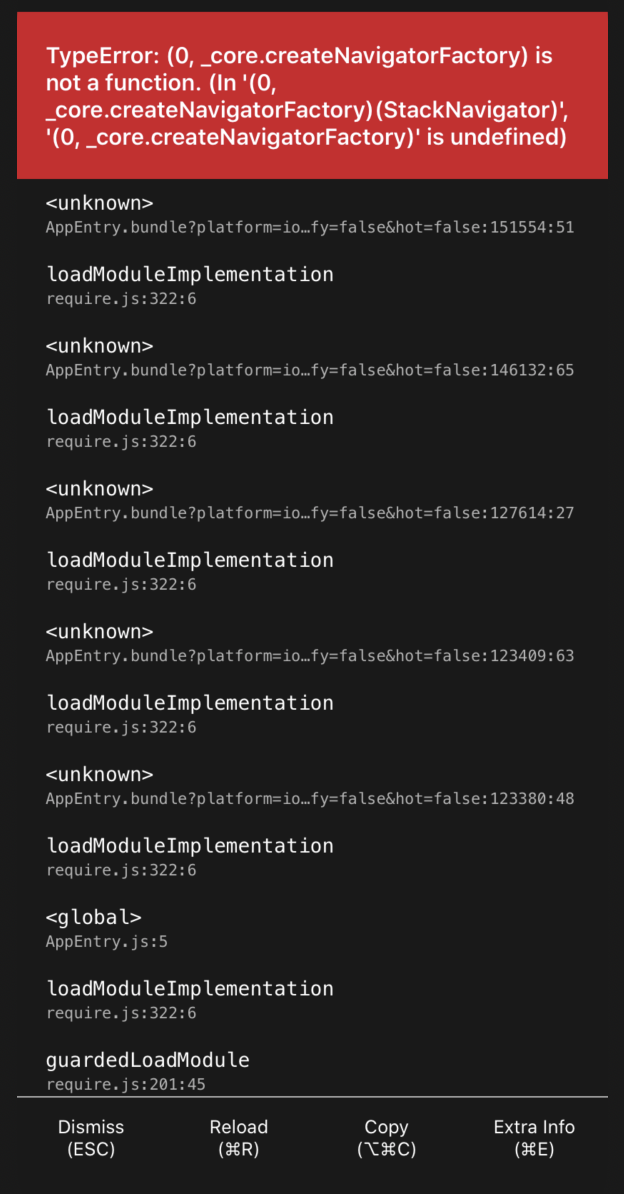 Corecreatenavigatorfactor Is Not A Function · Issue 6669 · React Navigationreact Navigation 
