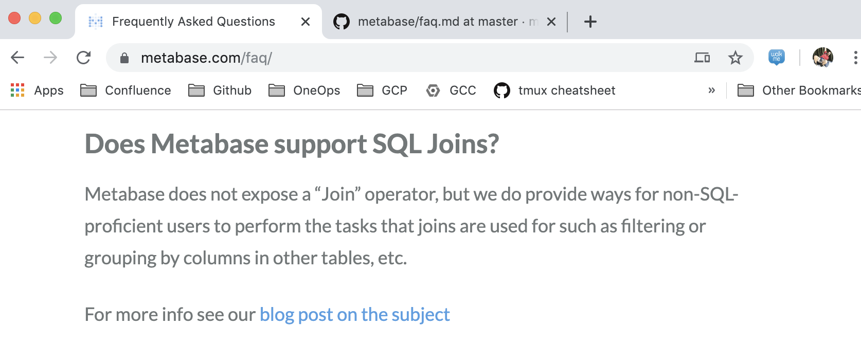 Metabase FAQ web page needs to be updated · Issue #11413 · metabase/metabase · GitHub