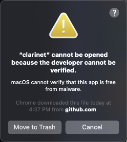 Can't run clarinet release binary in OSX · Issue #67 · hirosystems/clarinet · GitHub