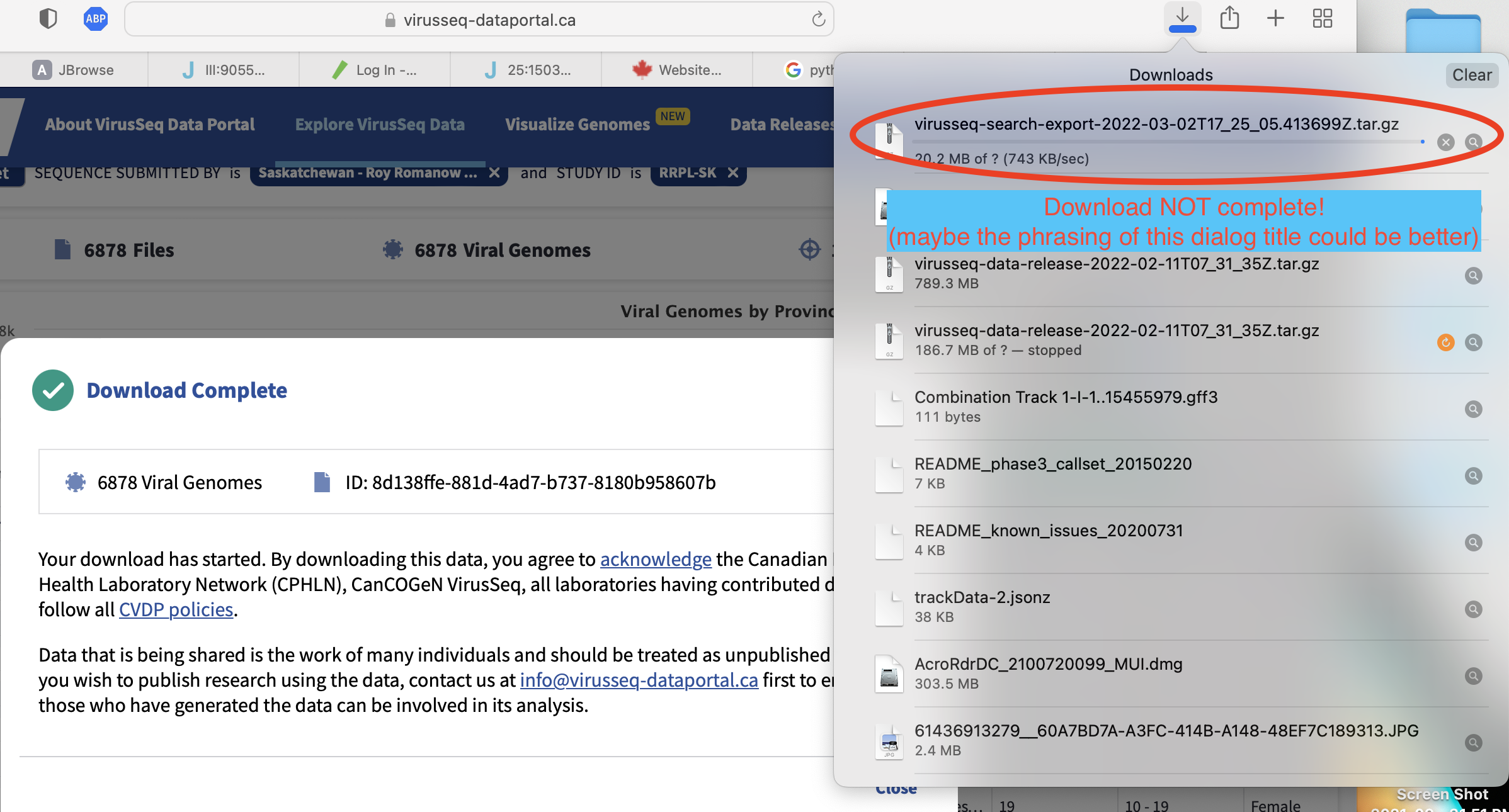 Improve download dialog boxes · Issue #208 · virusseq/portal-ui · GitHub