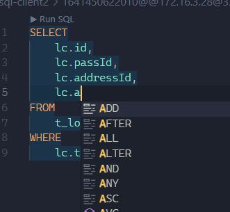 [BUG]用AS关键字命名表名导致列名的自动补全失效 · Issue #428 · cweijan/vscode-database-client · GitHub