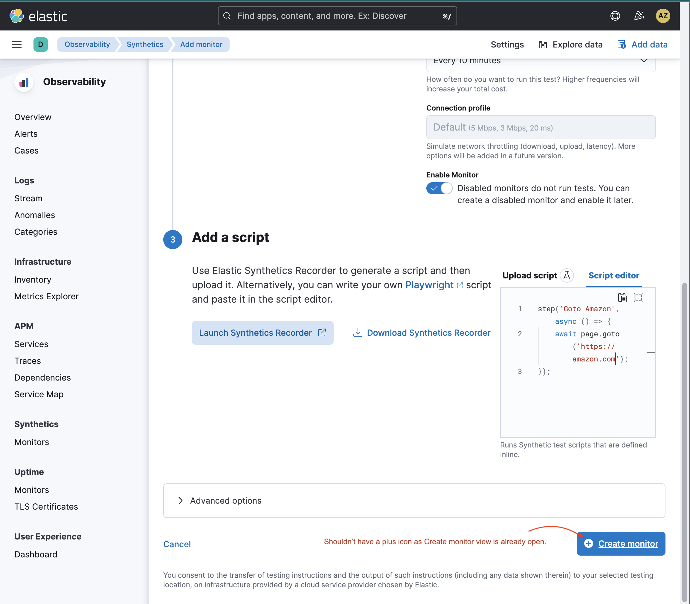 Synthetics Ui Remove Icon From Create Monitor And Update Monitor Button When In Form Ui