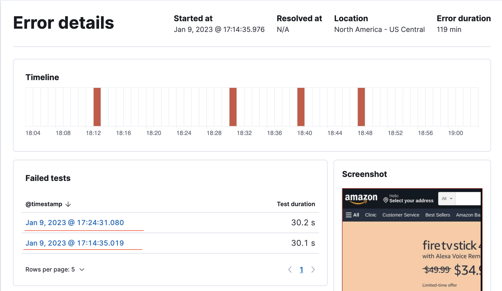Synthetics Test Run Details Duration By Step Metric Filters By Wrong Location · Issue