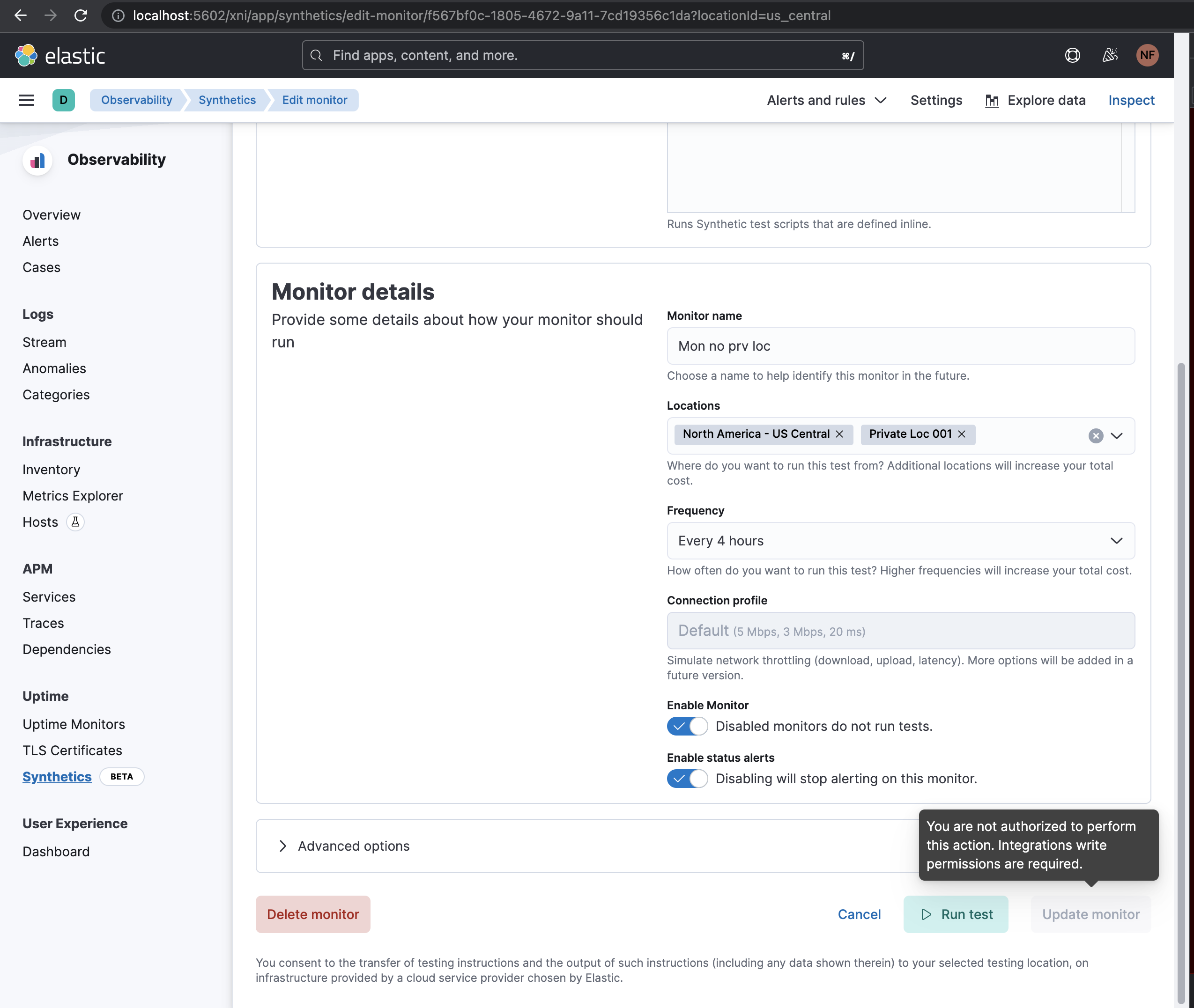 [Synthetics UI] Private locations for limited permissions · Issue #137471 · elastic/kibana · GitHub