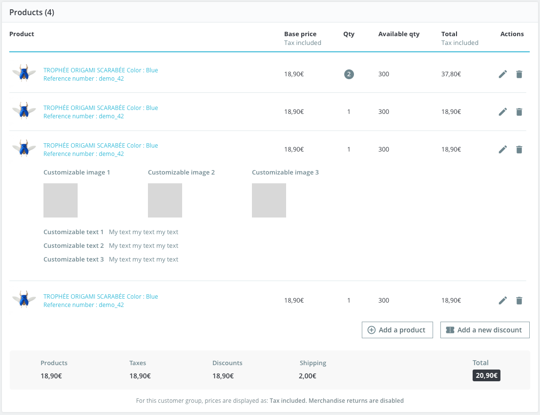 Product customization not displayed on order view page · Issue #16389 · PrestaShop/PrestaShop ...