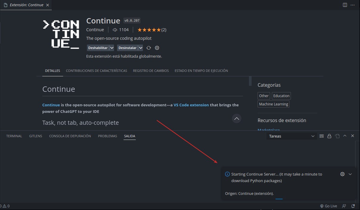 Stuck On Loading Continue Server · Issue 305 · Continuedev Continue · Github
