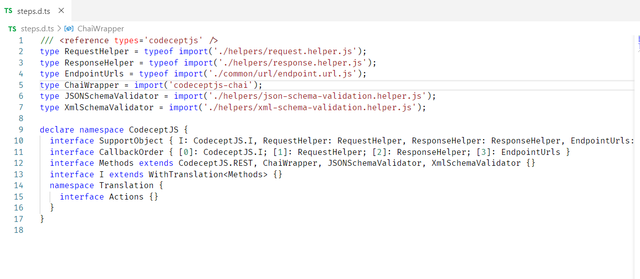Typescript definition doesn't exist · Issue #10 · SitamJana/codeceptjs-chai · GitHub