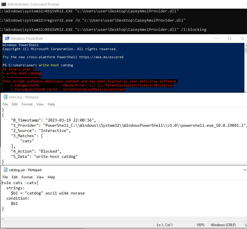 GitHub - cparmn/SoYouWannaBeAnAMSIProvider: Simple AMSI Provider that can use yara rules to ...