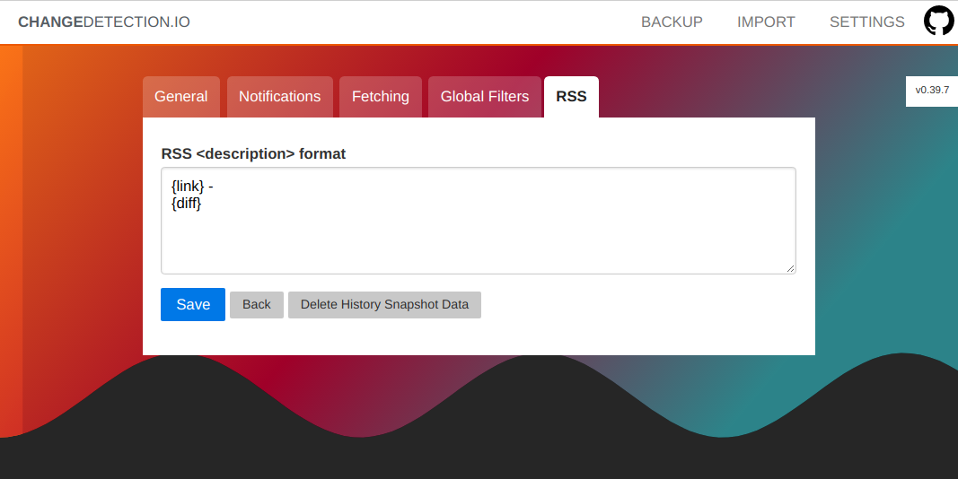 No rss option in global setting menu · Issue #1015 · dgtlmoon ... No rss option in global setting menu · Issue #1015 · dgtlmoon ...