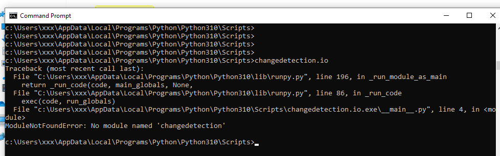 Windows pip install support · Issue #460 · dgtlmoon/changedetection.io · GitHub