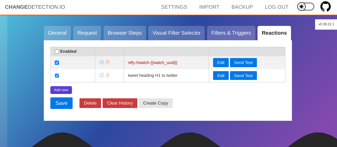 [feature] Notifications / Reactions refactor · Issue #1190 · dgtlmoon/changedetection.io · GitHub