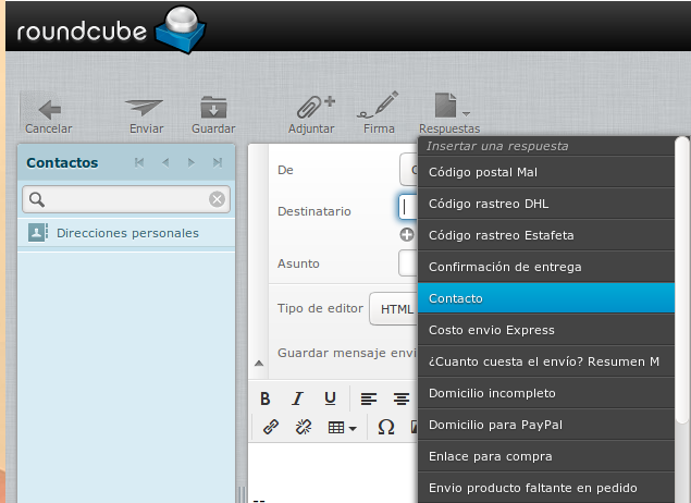 Feature Request Saved Responses · Issue 1615 · Rainlooprainloop Webmail · Github