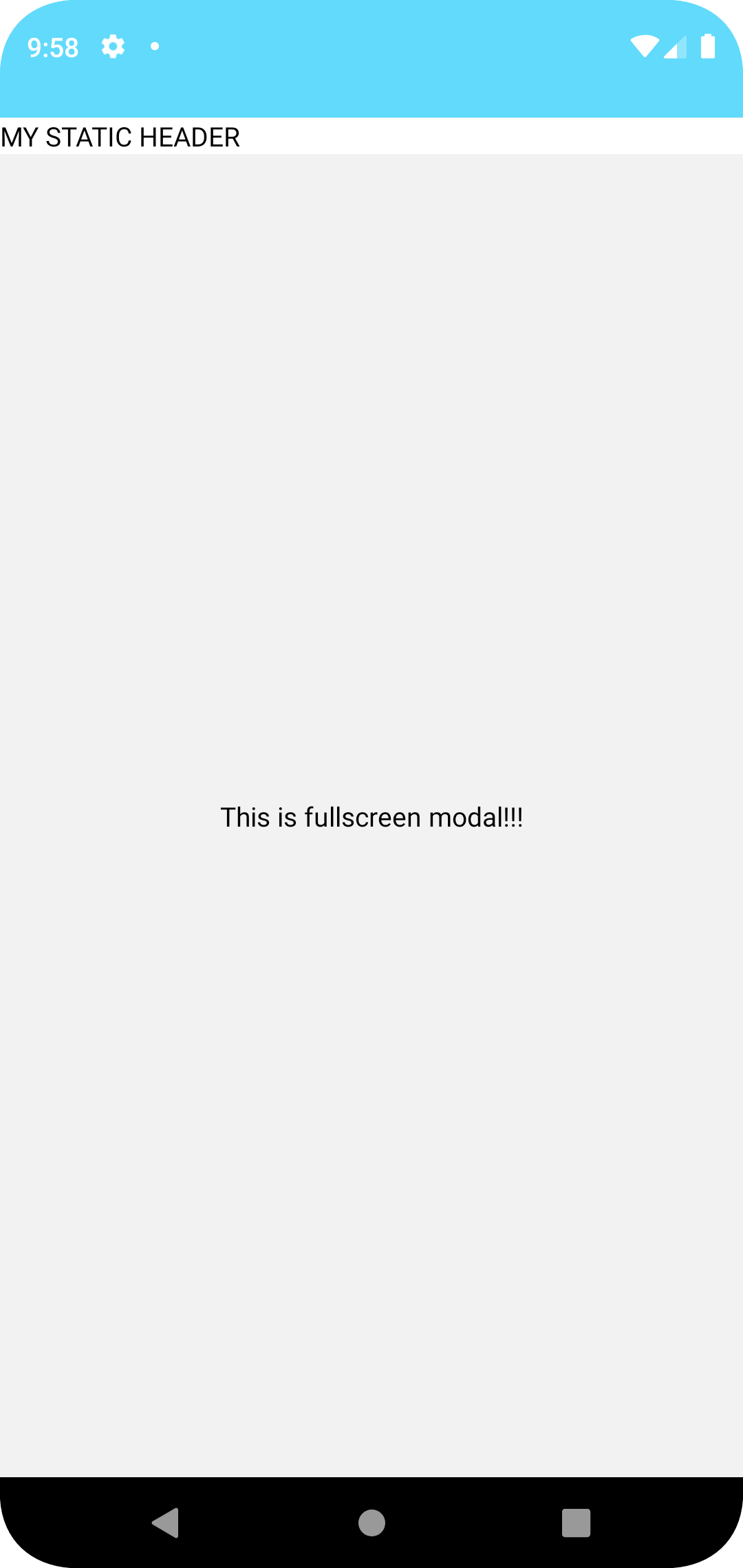 Modal not covering entire screen on Android · Issue #10417 · react-navigation/react-navigation ...