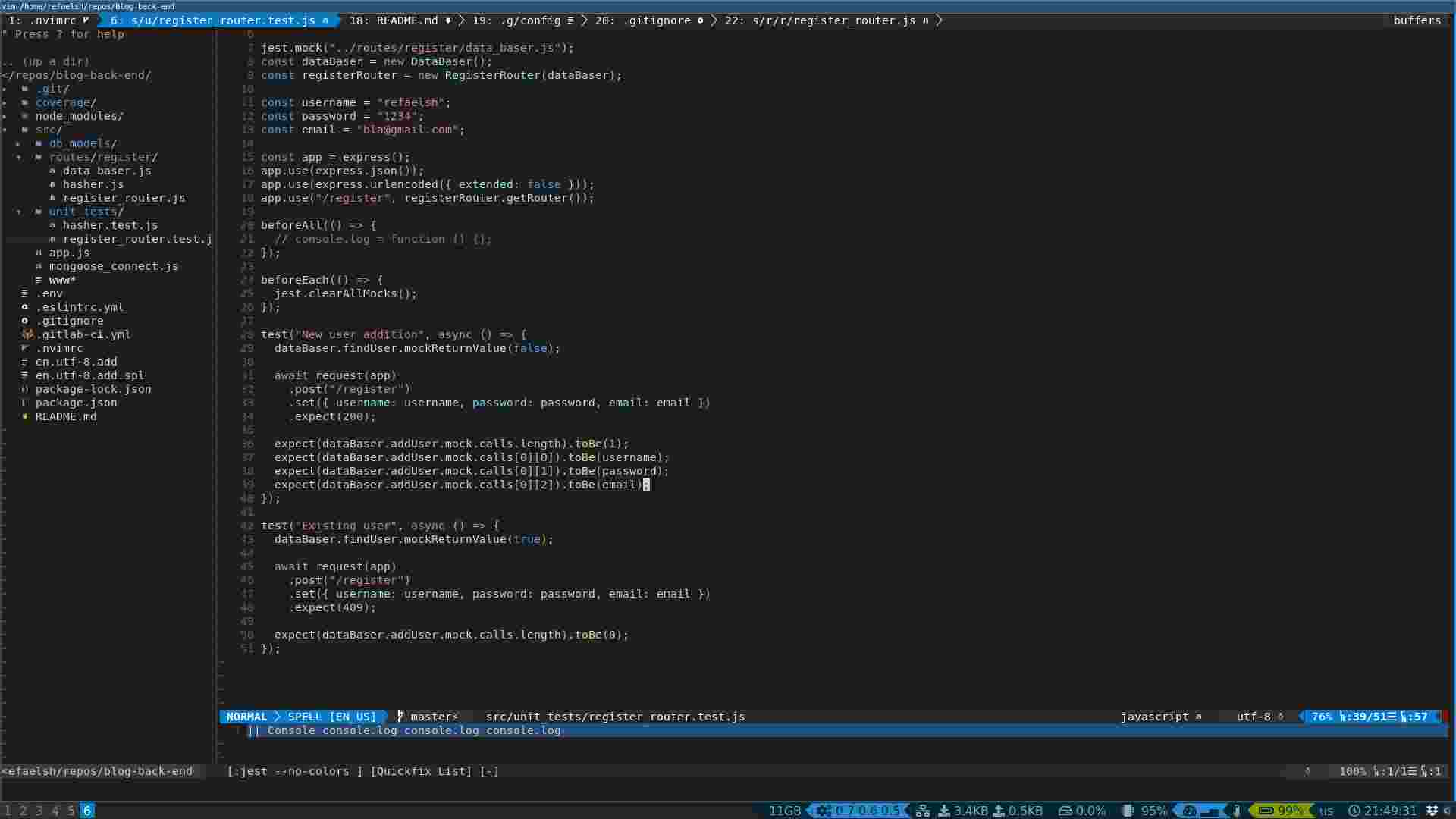 I think I found an issue with `errorformat` for `:compiler jest` · Issue #8938 · vim/vim · GitHub