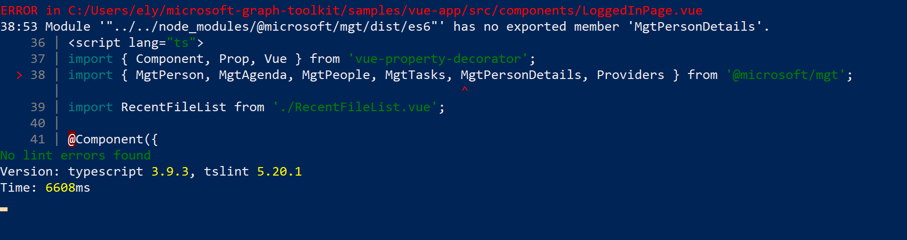 [BUG][Vue Sample] Missing person details for signed in user · Issue ...