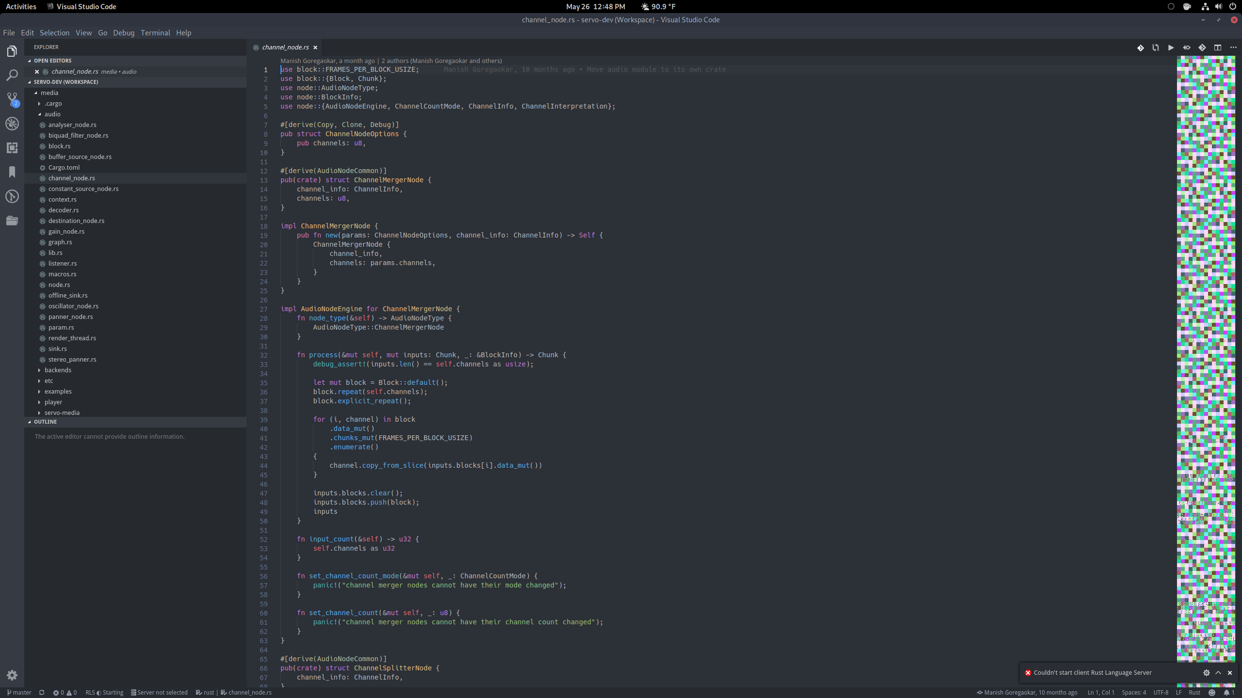 Minimap corrupted · Issue #74352 · microsoft/vscode · GitHub