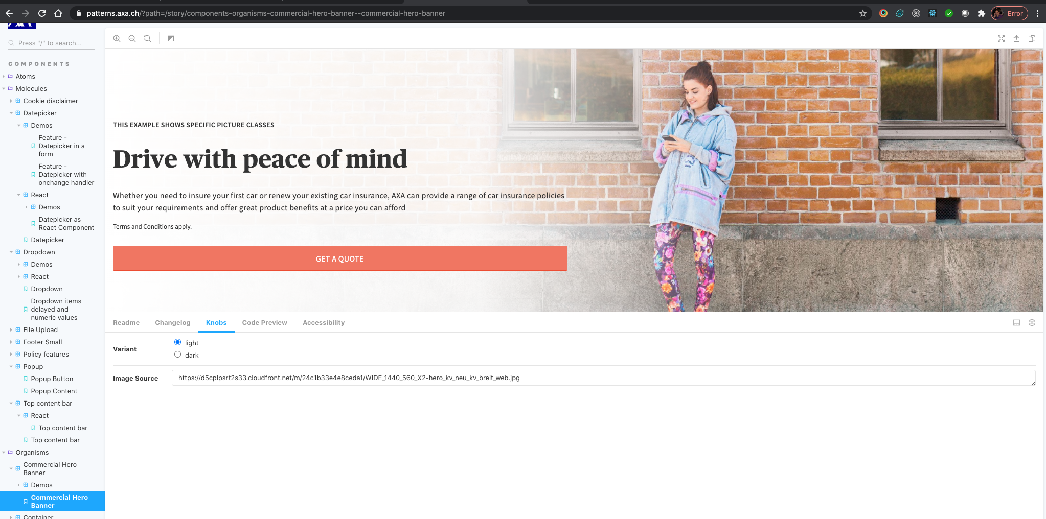 Commercial Hero Banner Button Is Broken · Issue 1862 · Axa Ch Webhub Cloudpattern Library · Github 