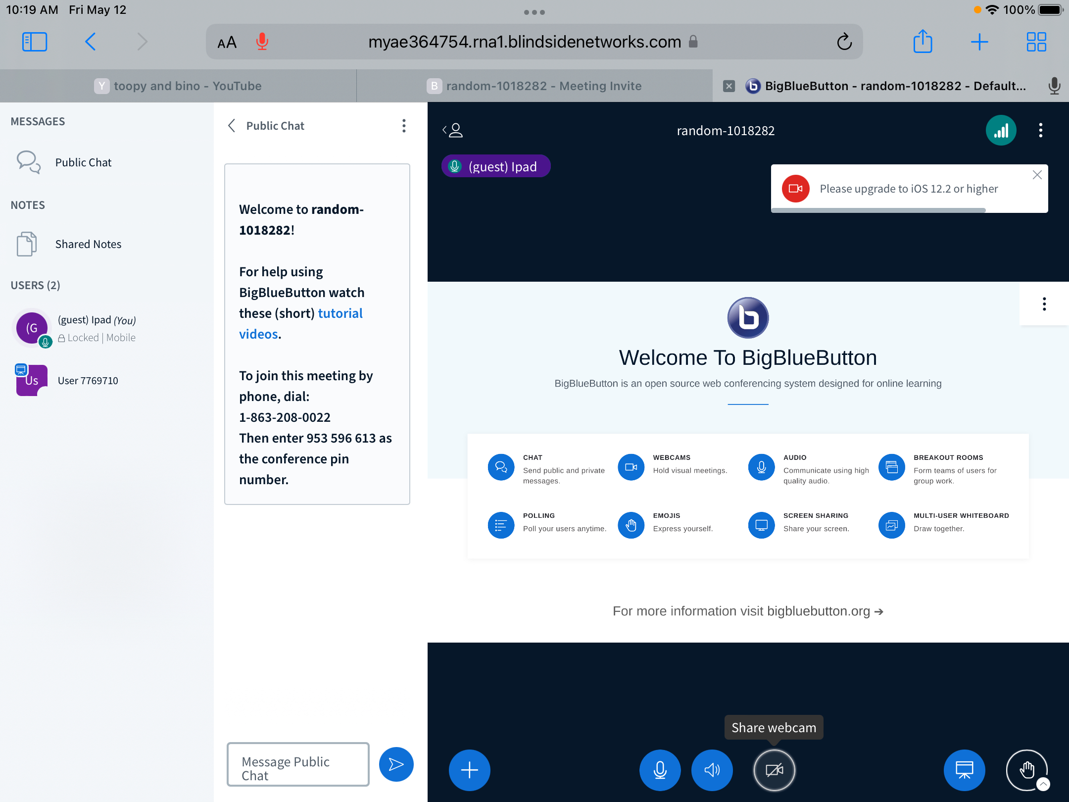 Webcam not working on iPad · Issue #17882 · bigbluebutton/bigbluebutton · GitHub