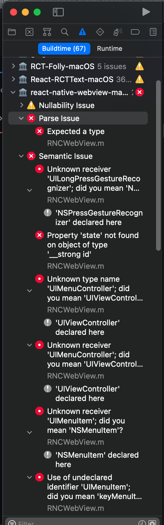 macOS issue · Issue #2250 · react-native-webview/react-native-webview · GitHub