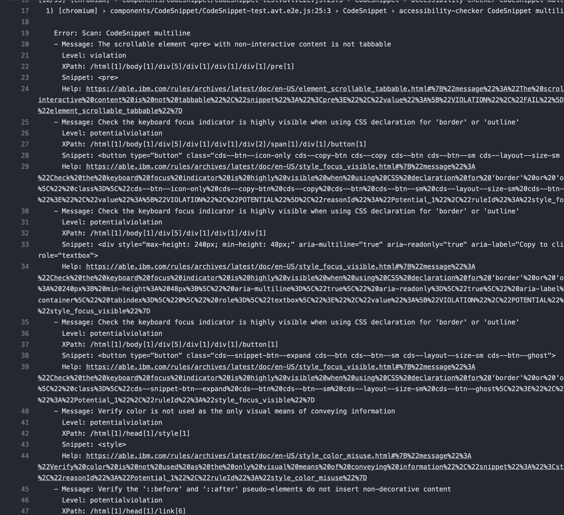 [a11y]: CodeSnippet multiline violations · Issue #14237 · carbon-design-system/carbon · GitHub
