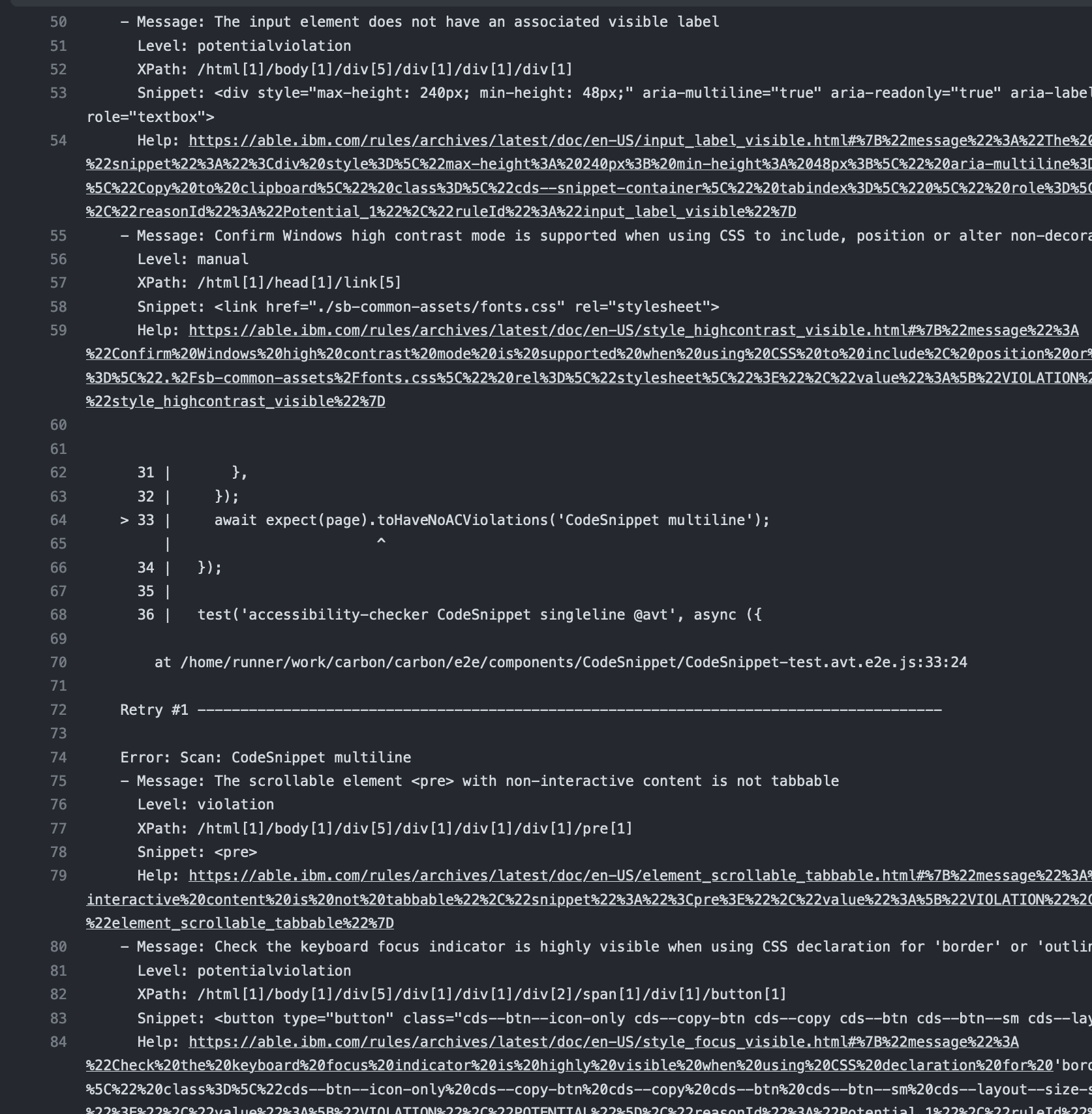 [a11y]: CodeSnippet multiline violations · Issue #14237 · carbon-design-system/carbon · GitHub