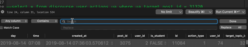 "search within" not working · Issue #2275 · TablePlus/TablePlus · GitHub
