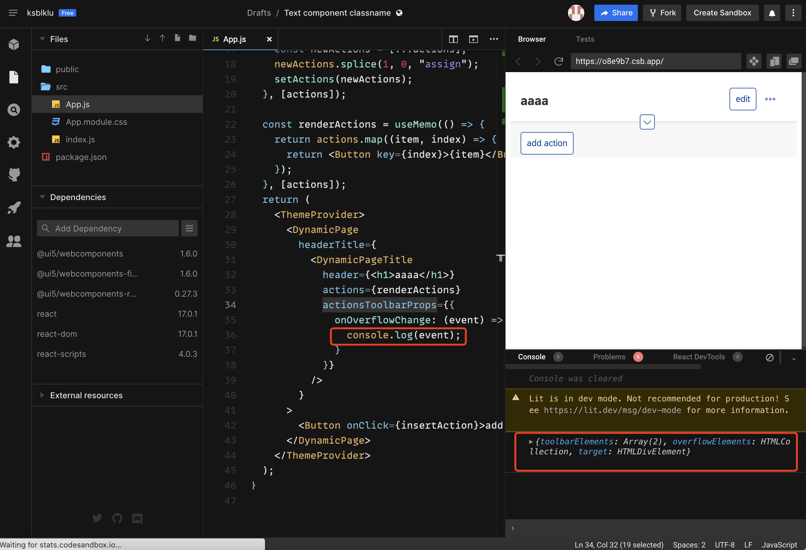 [SF][DynamicPageTitle][expect within two weeks]actionsToolbar onOverflowChange function not ...
