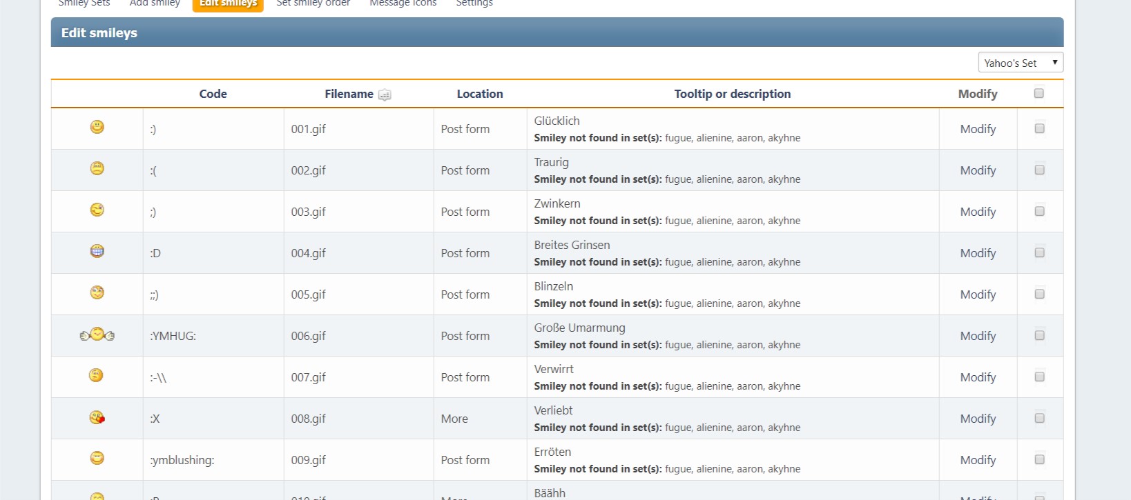 UI improvements needed for smiley editor · Issue #5368 · SimpleMachines ...