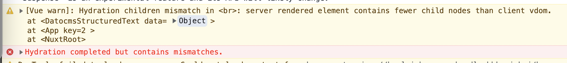 StructuredText + Nuxt - Hydration mismatch on new lines `\n` · Issue ... StructuredText + Nuxt - Hydration mismatch on new lines `\n` · Issue ...