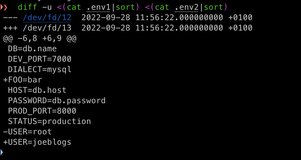 Compare the contents of multiple .env files to show new, removed and altered env variables · GitHub