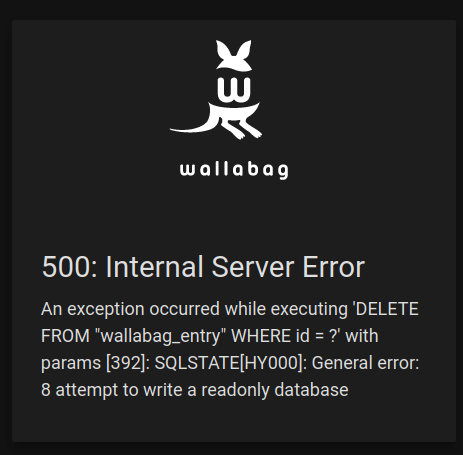 500 Internal server error and impossible to sync via android app after upgrading wallabag docker ...