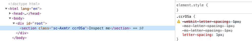 Redundant css vendor prefix for letter-spacing · Issue #3157 · styled-components/styled ...