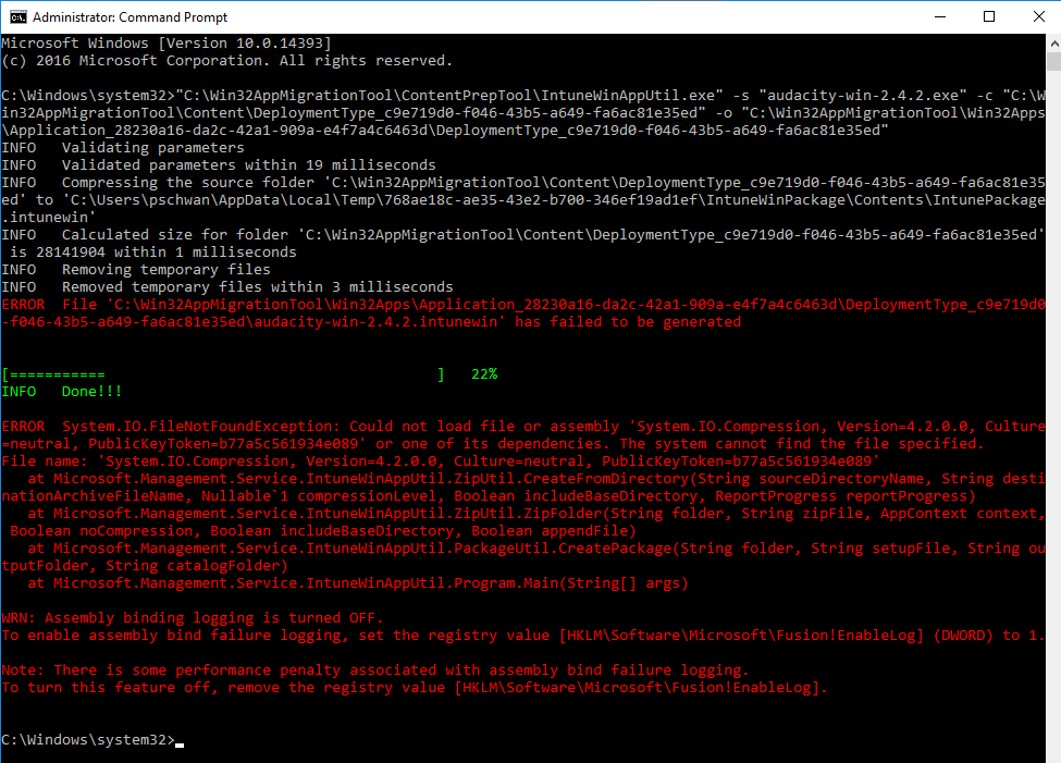 -Wait on IntuneWinAppUtil command · Issue #2 · byteben/Win32App-Migration-Tool · GitHub