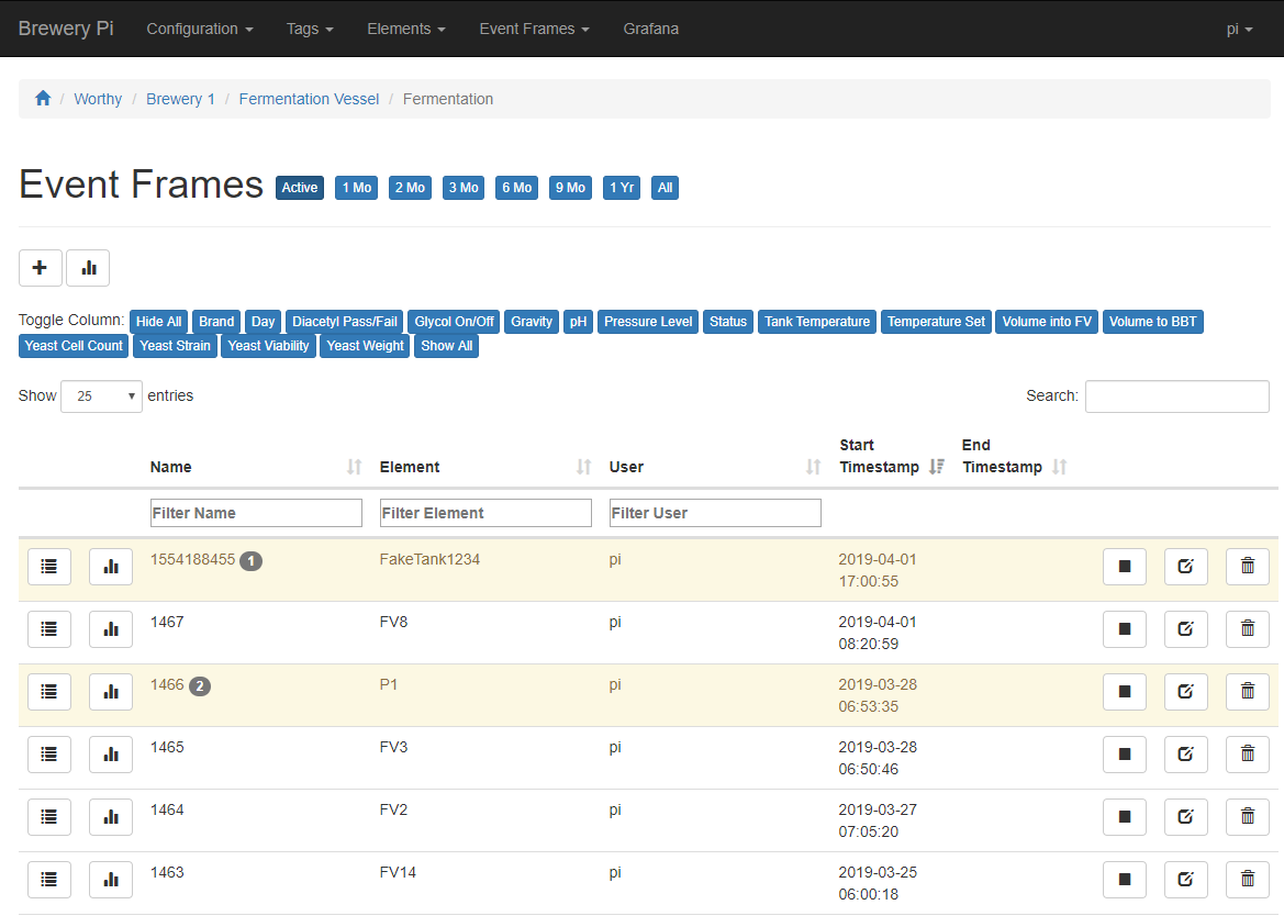 Flagging Event Frames · Issue #200 · brewerypi/brewerypi · GitHub