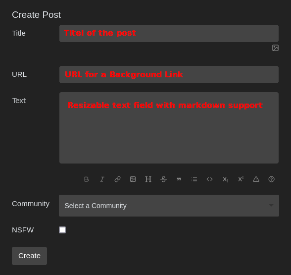 Adjustment of the post editor · Issue #894 · LemmyNet/lemmy-ui · GitHub