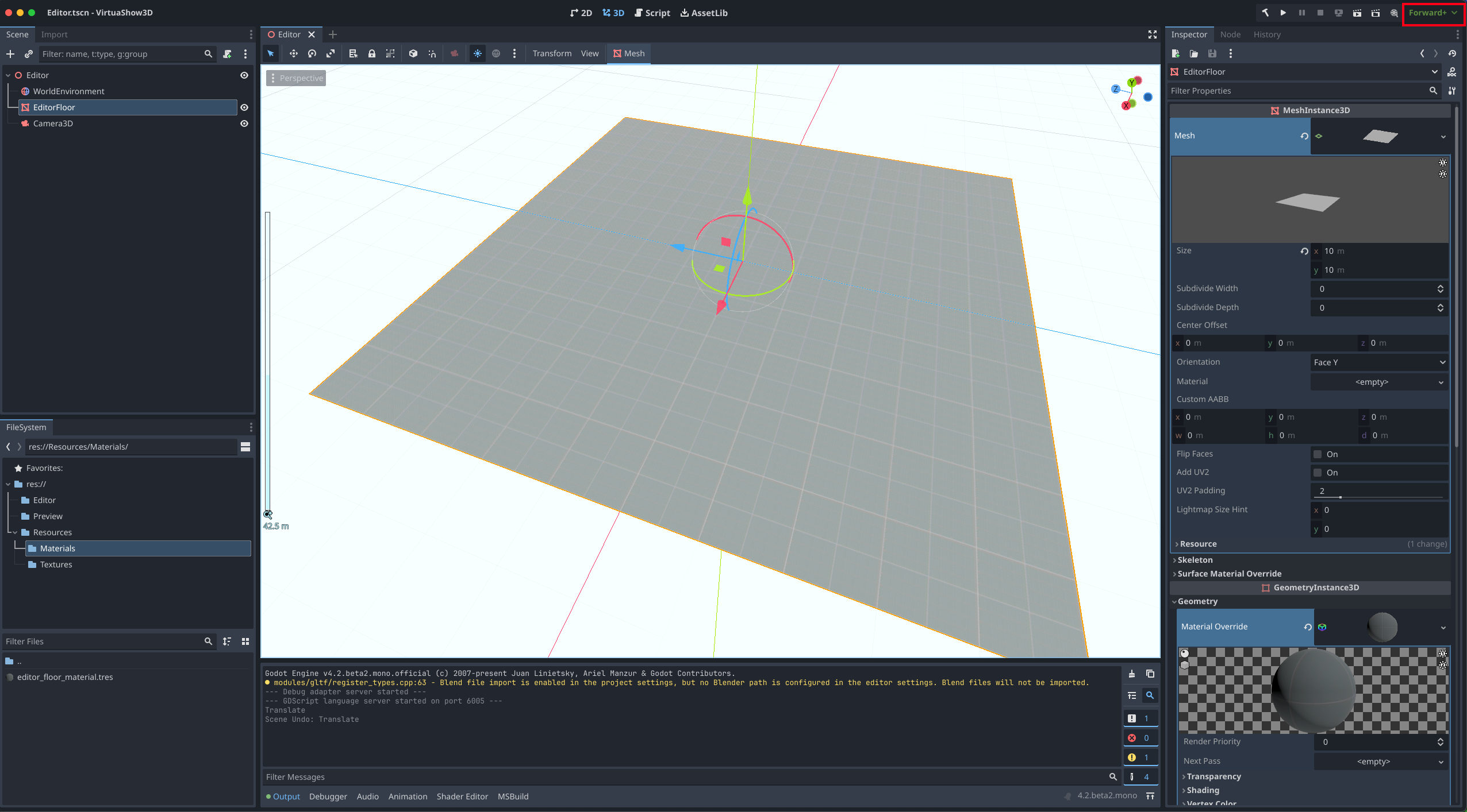 Rendering Defect When Using The Compatibility Renderer With A Plane Meshinstance · Issue 83968