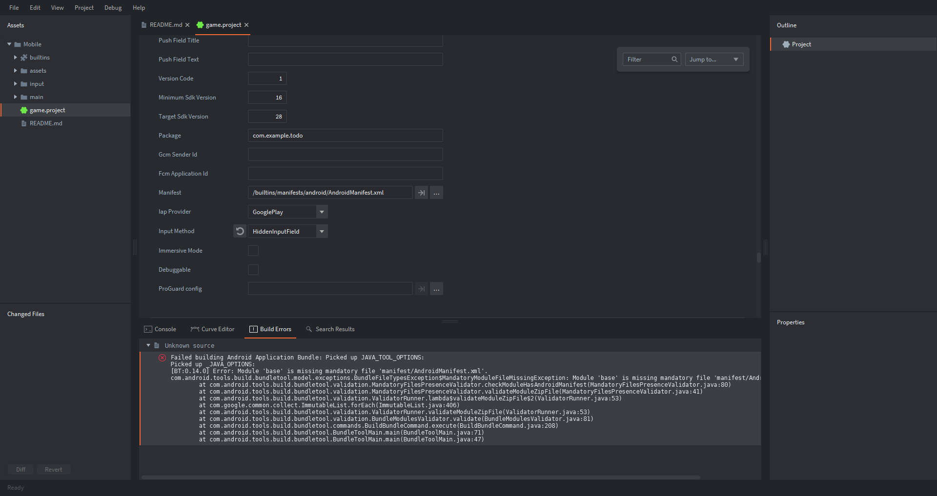 Error Exporting Android AAB bundle · Issue #4974 · defold/defold · GitHub