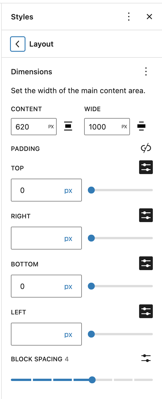 Elements: Add elements to the Layout section of Global Styles · Issue ...