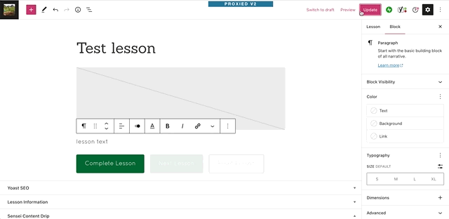 Lesson editor: Update button always enabled · Issue #6051 · Automattic/sensei · GitHub