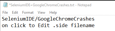 Selenium IDE & Chrome crash on click on the Filename Edit field · Issue #1131 · SeleniumHQ ...