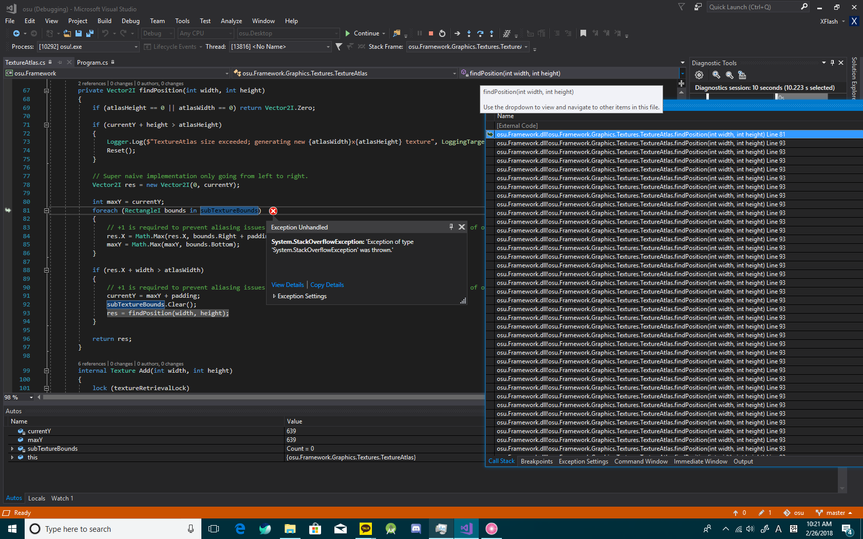 Stack Overflow occurs on start · Issue #2121 · ppy/osu · GitHub