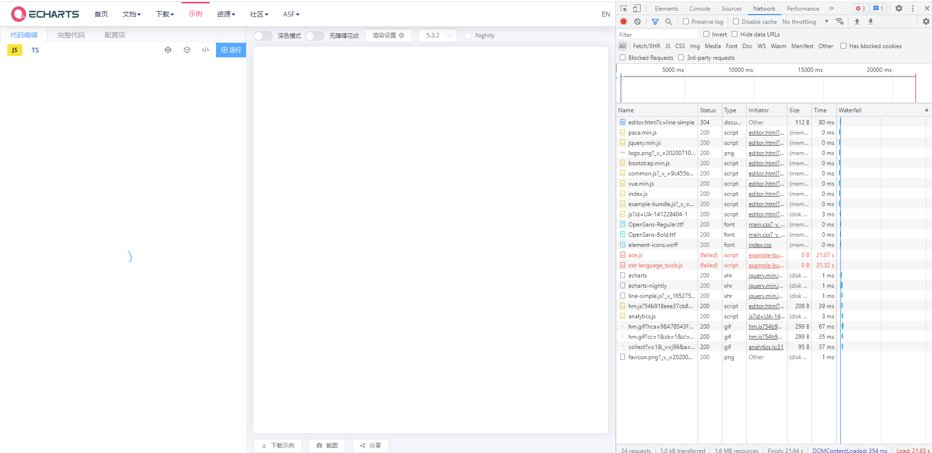 [Bug] 官网打不开，像是cdn挂了 · Issue #17042 · apache/echarts · GitHub