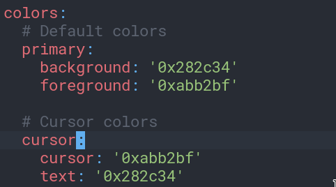 Cursor's colors config no longer works · Issue #2338 · alacritty ...