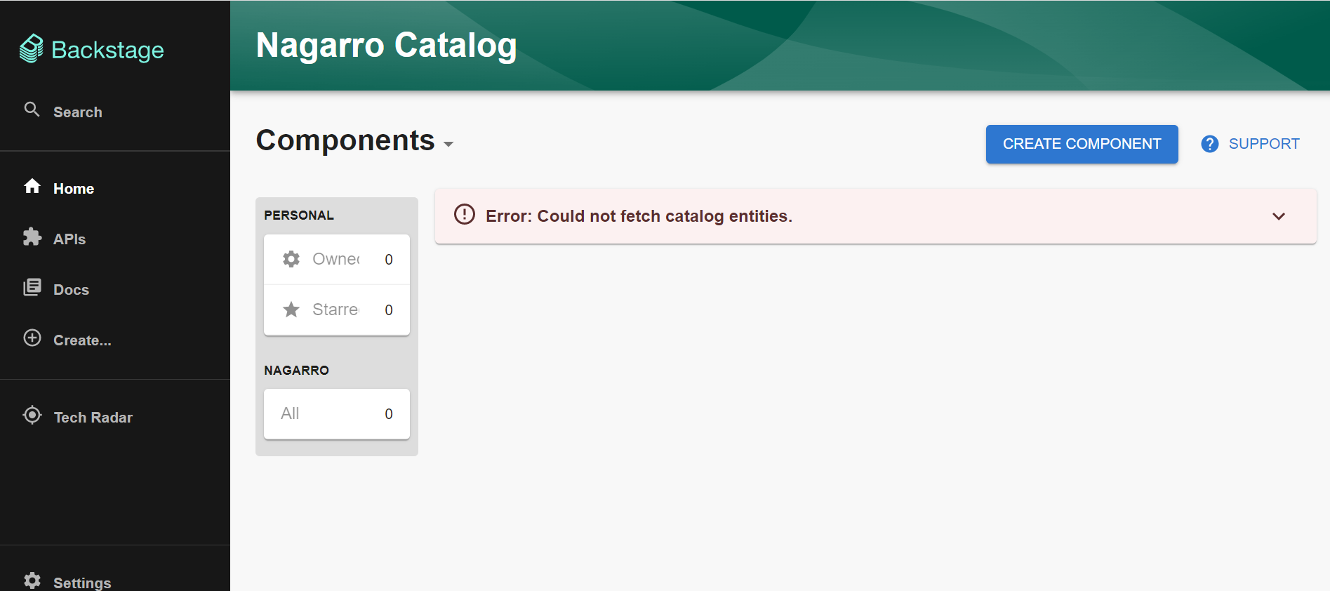 Error: Could not Fetch catalog entities · Issue #11987 · backstage/backstage · GitHub