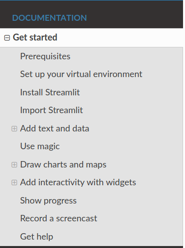 Restructure 'Getting Started' page by randyzwitch · Pull Request #1505 · streamlit/streamlit ...